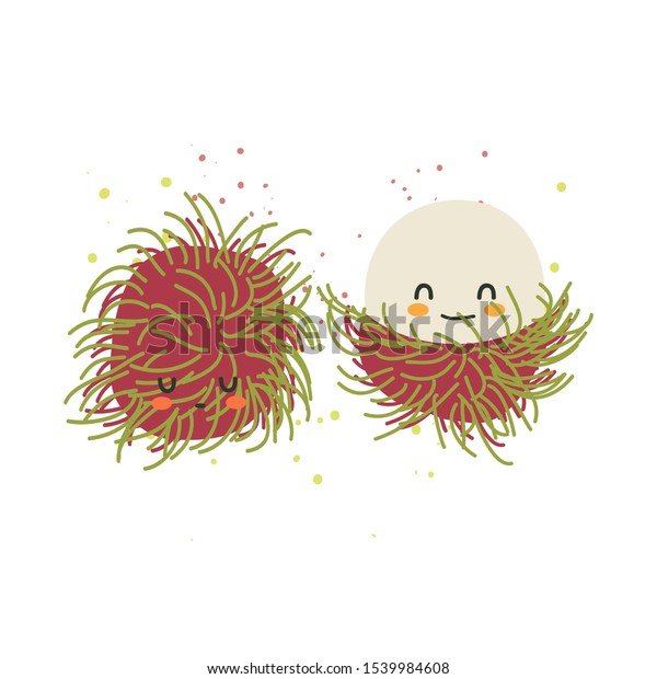 Rambutan Fruit Cute Illustration Vector Stock Vector (Royalty Free ...