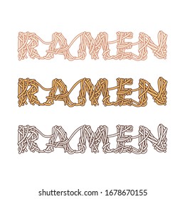 Ramen Text Noodles Design Vector Illustration Stock Vector (Royalty ...