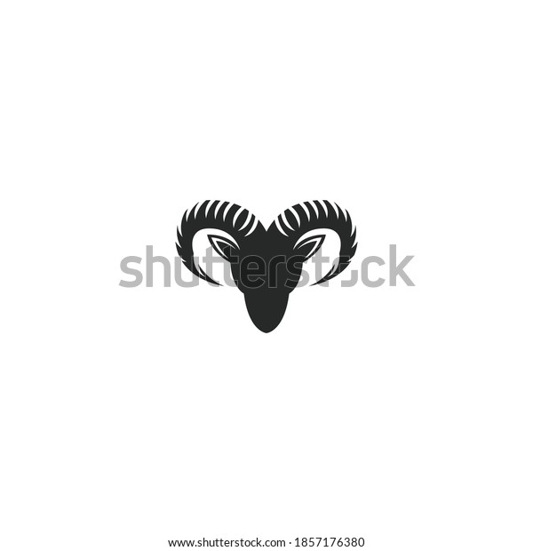Rams Head Logo Template Silhouette Icon Stock Vector (Royalty Free ...