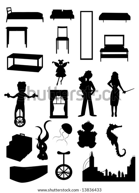 Random Batch Silhouettes Woman Juggler Fairy: เวกเตอร์สต็อก (ปลอดค่า ...