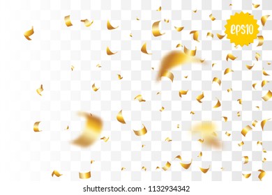 Vektor Stok Random Falling Golden Glitter Transparent Sparkle (Tanpa ...