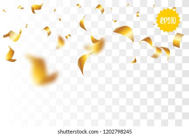 Random Falling Golden Glitter Transparent Sparkle Stock Vector (Royalty ...