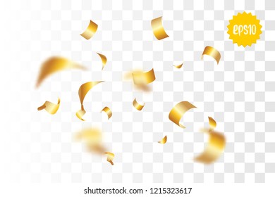 Random Falling Golden Glitter Transparent Sparkle Stock Vector (Royalty ...