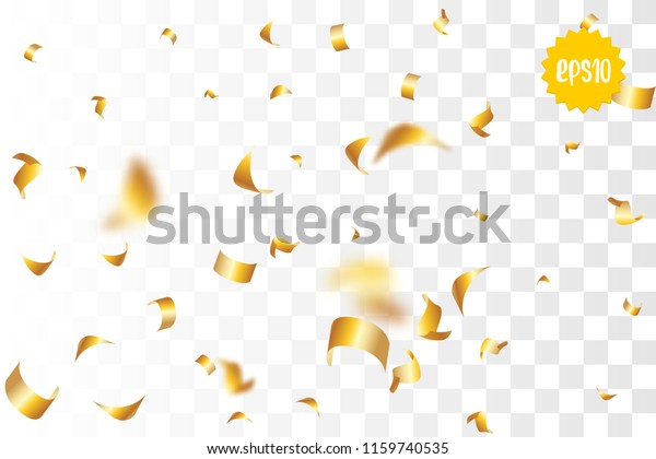 Random Falling Golden Glitter Transparent Sparkle Stock Vector (Royalty ...