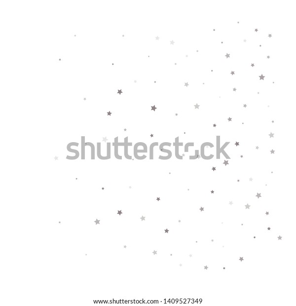 Random Falling Silver Stars On White Stock Vector Royalty Free