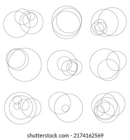 Random Overlapping Ovals Ellipses Abstract Geometric Stock Vector ...