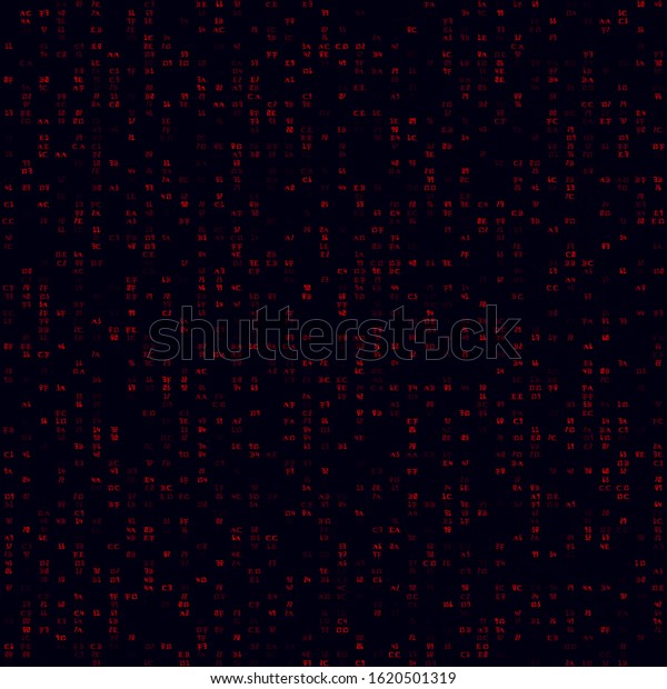 Random Symbols Pattern Red Sparse Hexademical Stock Vector (Royalty ...