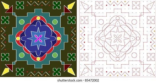 162 Alpana Stock Vectors, Images & Vector Art | Shutterstock