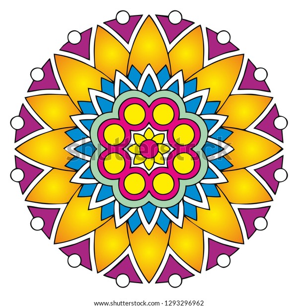 Rangoli Traditional Indian Decoration Vector: เวกเตอร์สต็อก (ปลอดค่า ...
