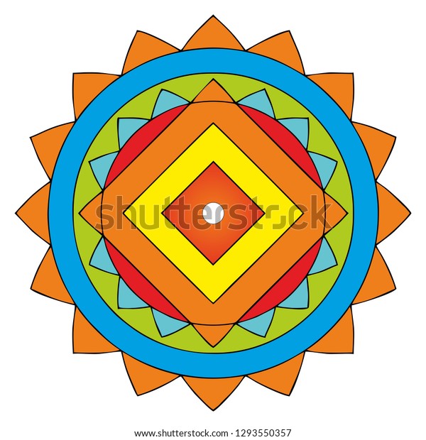Rangoli Traditional Indian Decoration Vector Stock Vector (Royalty Free ...