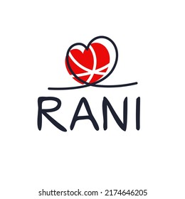 Rani Calligraphy Female Name Vector Illustration Stock Vector (Royalty ...