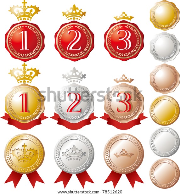 Ranking Medal Set Stock Vector (Royalty Free) 78512620 | Shutterstock