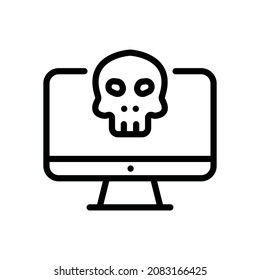 Ransomware Line Icon White Background Stock Vector (Royalty Free ...