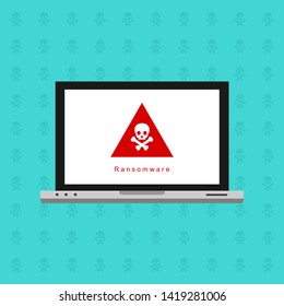 Ransomware Notification Alert On Computer Design Stock Vector (Royalty ...