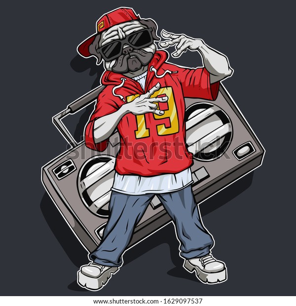 Rap Artist Reads Rap Background Player: vector de stock (libre de ...