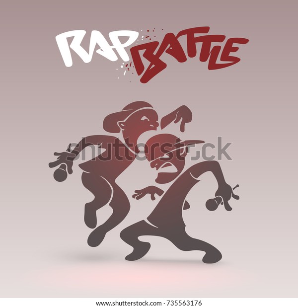 Rap Battle Funny Poster Graffiti Logo Stock Vector (Royalty Free) 735563176