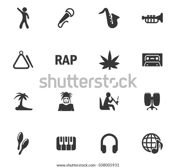 Rap Music Icon Set Web Sites Stock Vector (Royalty Free) 508005931
