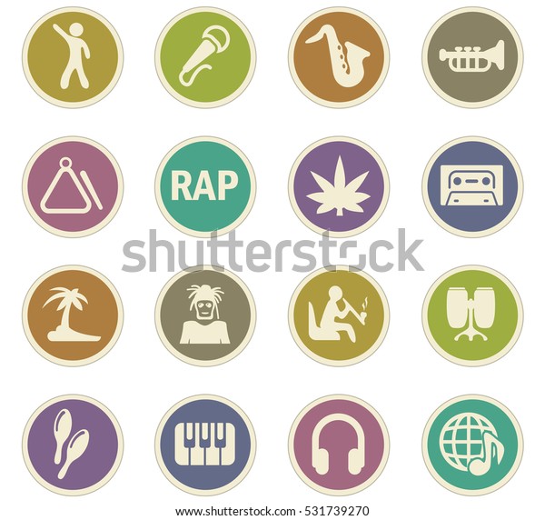 Rap Music Icon Set Web Sites Stock Vector (Royalty Free) 531739270 ...