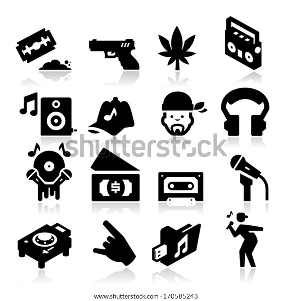 Rap Music Icons: เวกเตอร์สต็อก (ปลอดค่าลิขสิทธิ์) 170585243 | Shutterstock