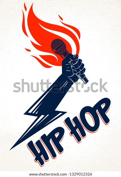 Rap Music Vector Logo Emblem Microphone Stock Vector (Royalty Free ...