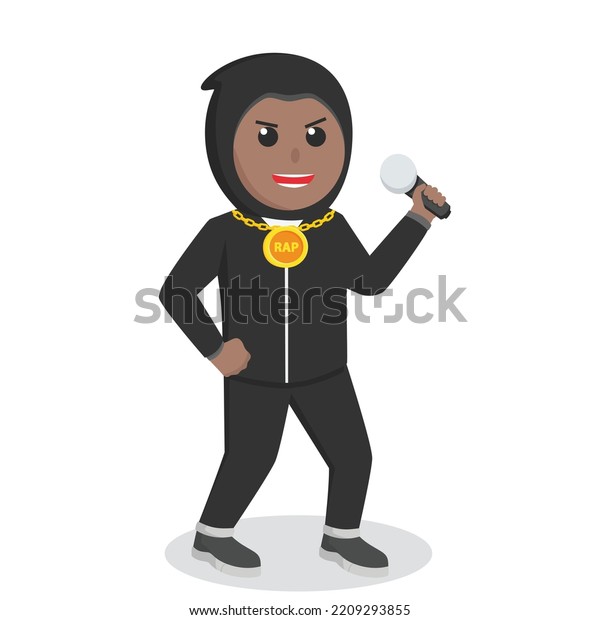 Rap Singer African Appear On Stage Stock Vector (Royalty Free ...