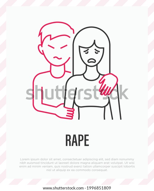 Rape Thin Line Icon Man Holds Stock Vector (Royalty Free) 1996851809 ...