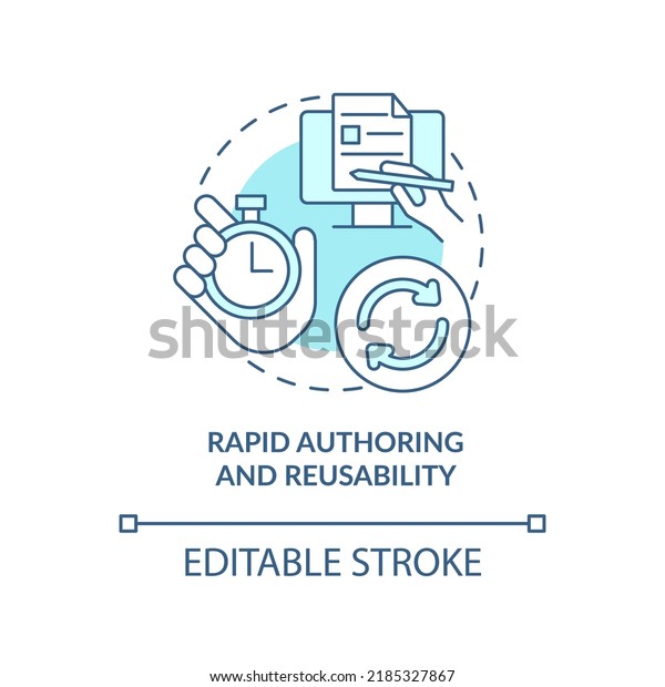 Rapid Authoring Reusability Turquoise Concept Icon Stock Vector ...