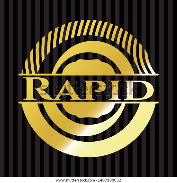 Rapid Golden Emblem Badge Vector Illustration Stock Vector (Royalty ...