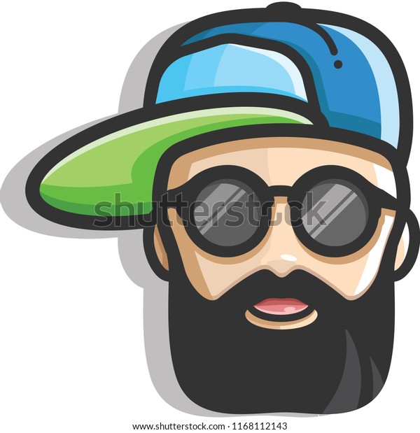 Rapper Bearded Man Stock Vector (Royalty Free) 1168112143 | Shutterstock
