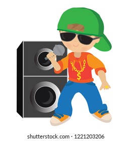 Rapper Boy Vector Cartoon Illustration Stock Vector (Royalty Free ...