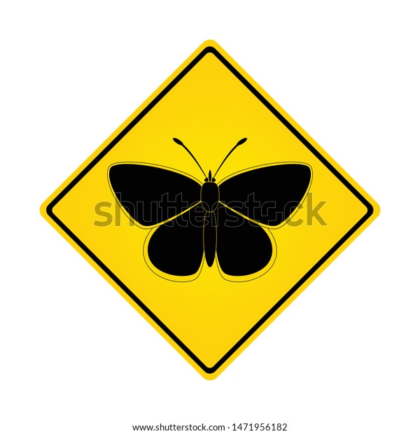 Vektor Stok Rare Butterfly Area Warning Sign Vector (Tanpa Royalti ...
