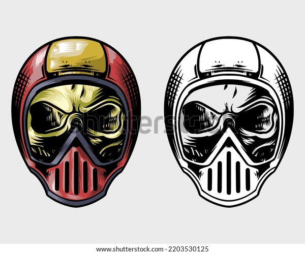 Rare Unique Full Face Helmet Skull Stock Vector (Royalty Free ...