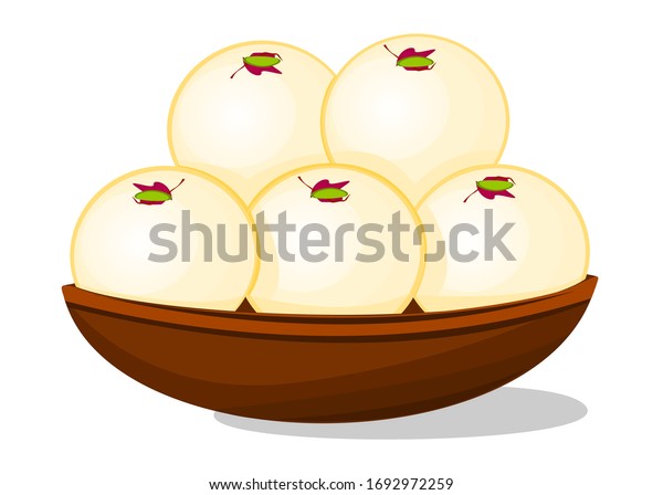 Rasgulla Bengali Indian Sweet Dish Food Stock Vector (Royalty Free ...