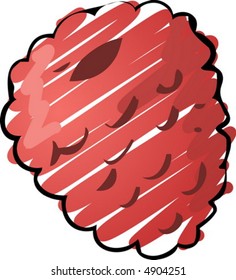 Raspberry Fruit Hand Drawn Colored Lineart Stock Vector (Royalty Free ...