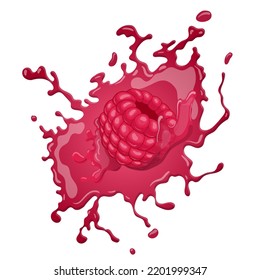 Raspberry Splash Cartoon Fruit Juice Berry Stock Vector (Royalty Free ...