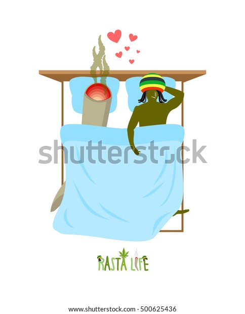 Rasta Life Rastaman Joint Spliff Bed Stock Vector (Royalty Free) 500625436