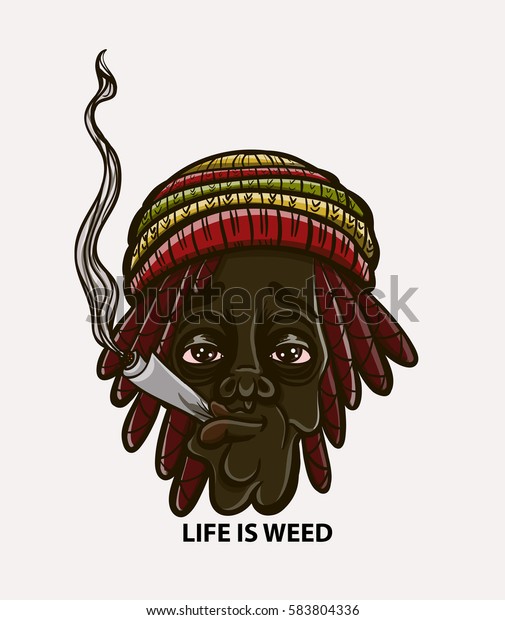 Rastafarian Hat Dreadlocks Jamblife Weed: vetor stock (livre de ...