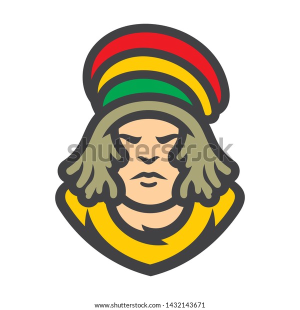 Rastaman Reggae Boy Vector Cartoon Illustration: immagine vettoriale ...