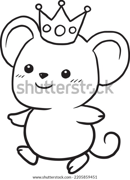Rat Cartoon Cute Doodle Coloring Page Stock Vector (Royalty Free ...