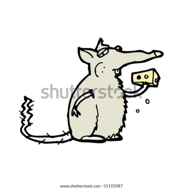 Rat Eating Cheese Cartoon Stock Vector (Royalty Free) 55192087