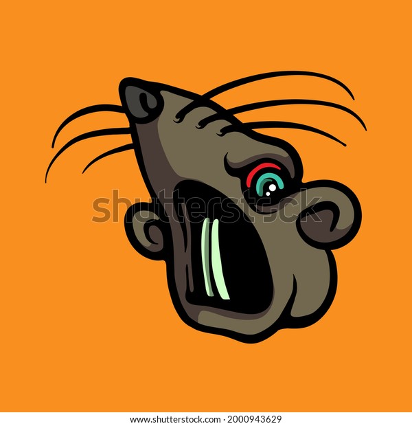 Rat Head Long Sharp Fang Vector Stock Vector (Royalty Free) 2000943629 ...