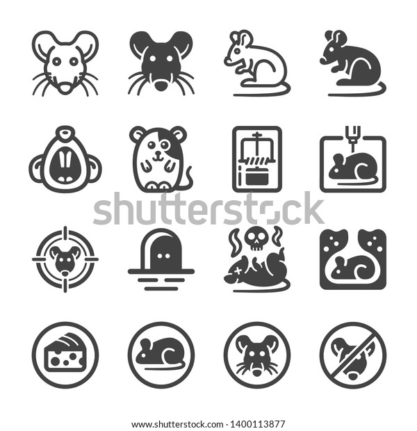 Rat Icon Setanimal Pest Iconvector Illustration Stock Vector (Royalty ...
