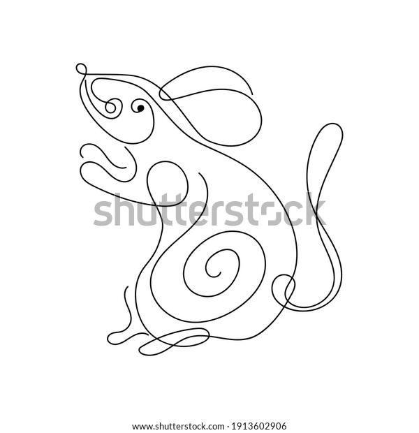 Rat Line Art Vector Illustration Abstract Stock Vector (Royalty Free ...