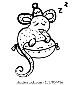 Coloring Book Children Christmas Animals Mouse: стоковая иллюстрация ...
