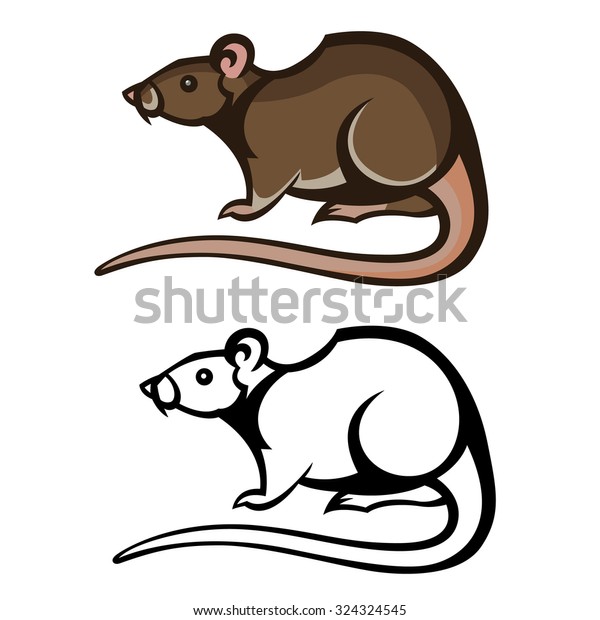 Rat Pest Vector Drawing Home Parasite Stock Vector (Royalty Free ...