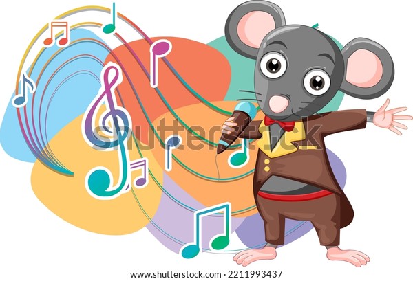 Rat Singer Cartoon Character On White Stock Vector (Royalty Free ...