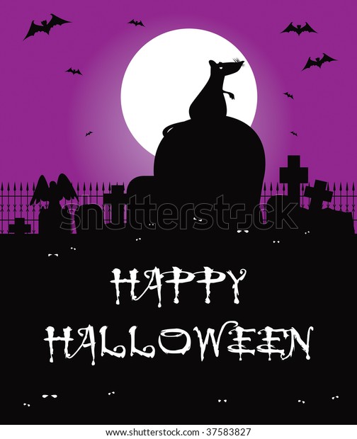 Rat Sitting On Gravestone Cemetery Stock Vector (Royalty Free) 37583827 ...