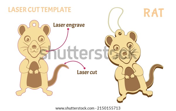 Rata. Plantilla para corte láser y: vector de stock (libre de regalías ...