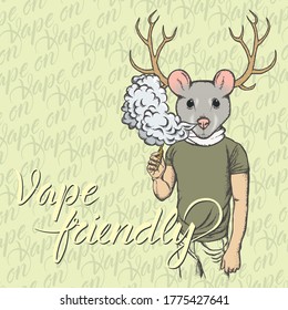 Rat Vector Concept Rat Smoking Vaping Stock Vector (Royalty Free ...