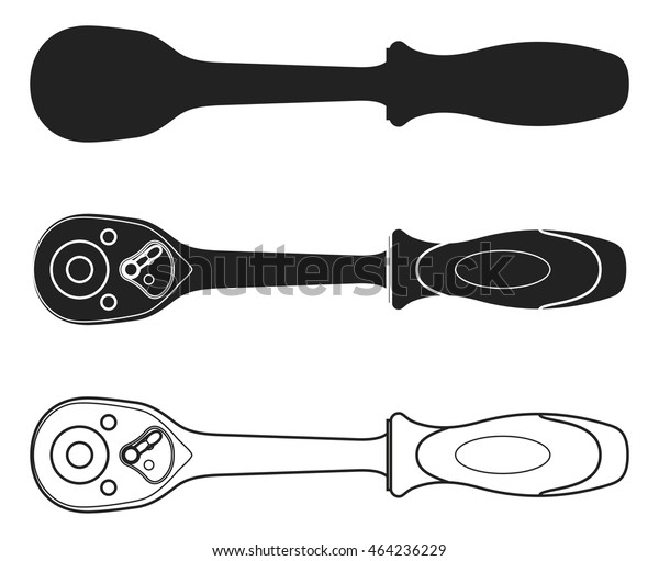 Ratchet Wrench Icon Eps Stock Vector (Royalty Free) 464236229